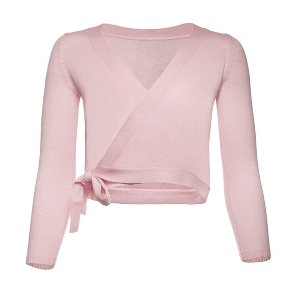 Capezio | Shirts & Tops | Capezio Childs Baby Pink Wrap Sweater | Poshmark